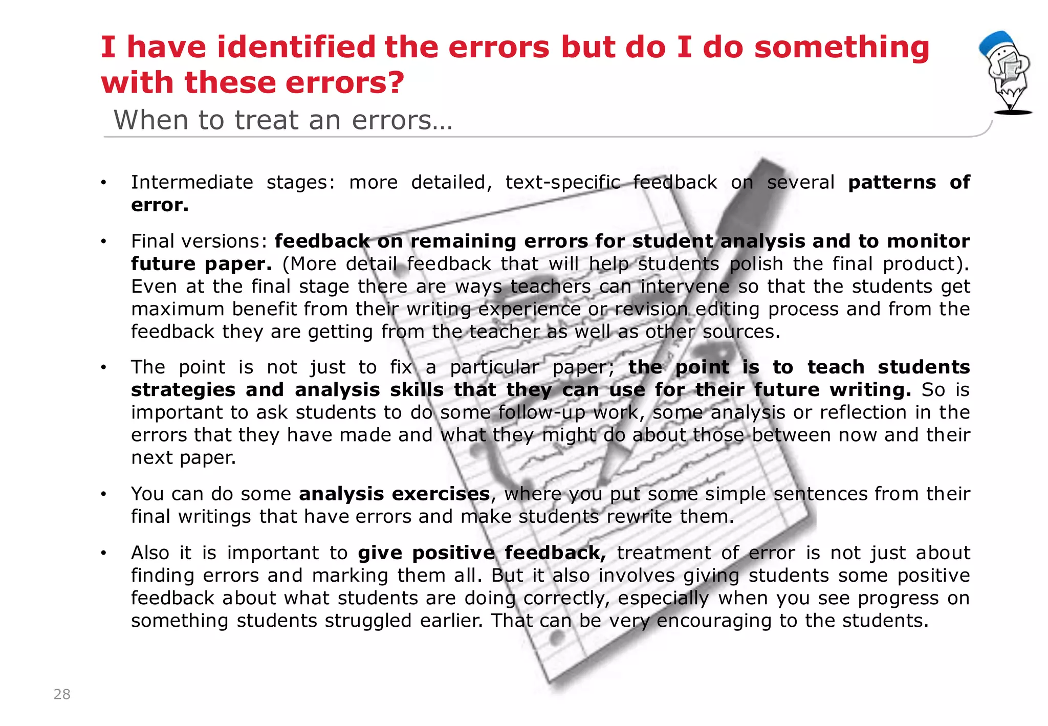 Errors,correcting and feedback | PDF | Educational Assessment | Education
