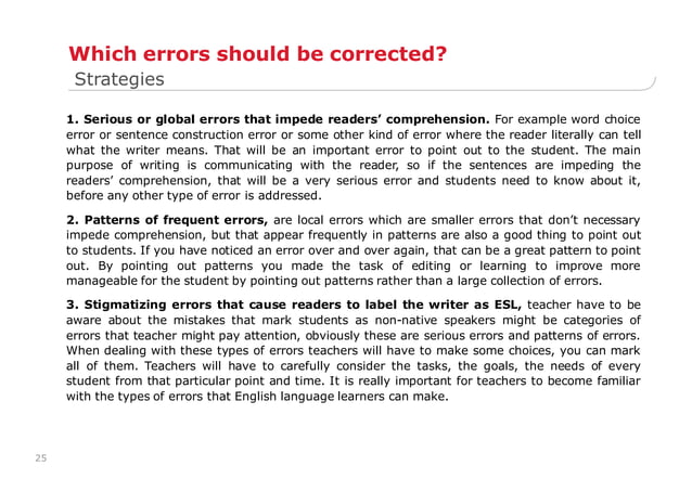 Errors,correcting and feedback | PDF | Educational Assessment | Education