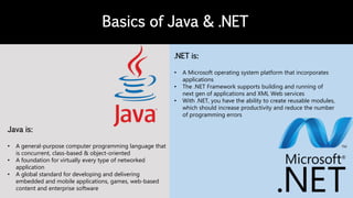 Java v/s .NET - Which is Better? | PPTX | Programming Languages | Computing