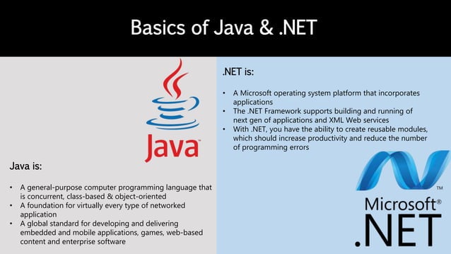Java v/s .NET - Which is Better? | PPTX | Programming Languages | Computing