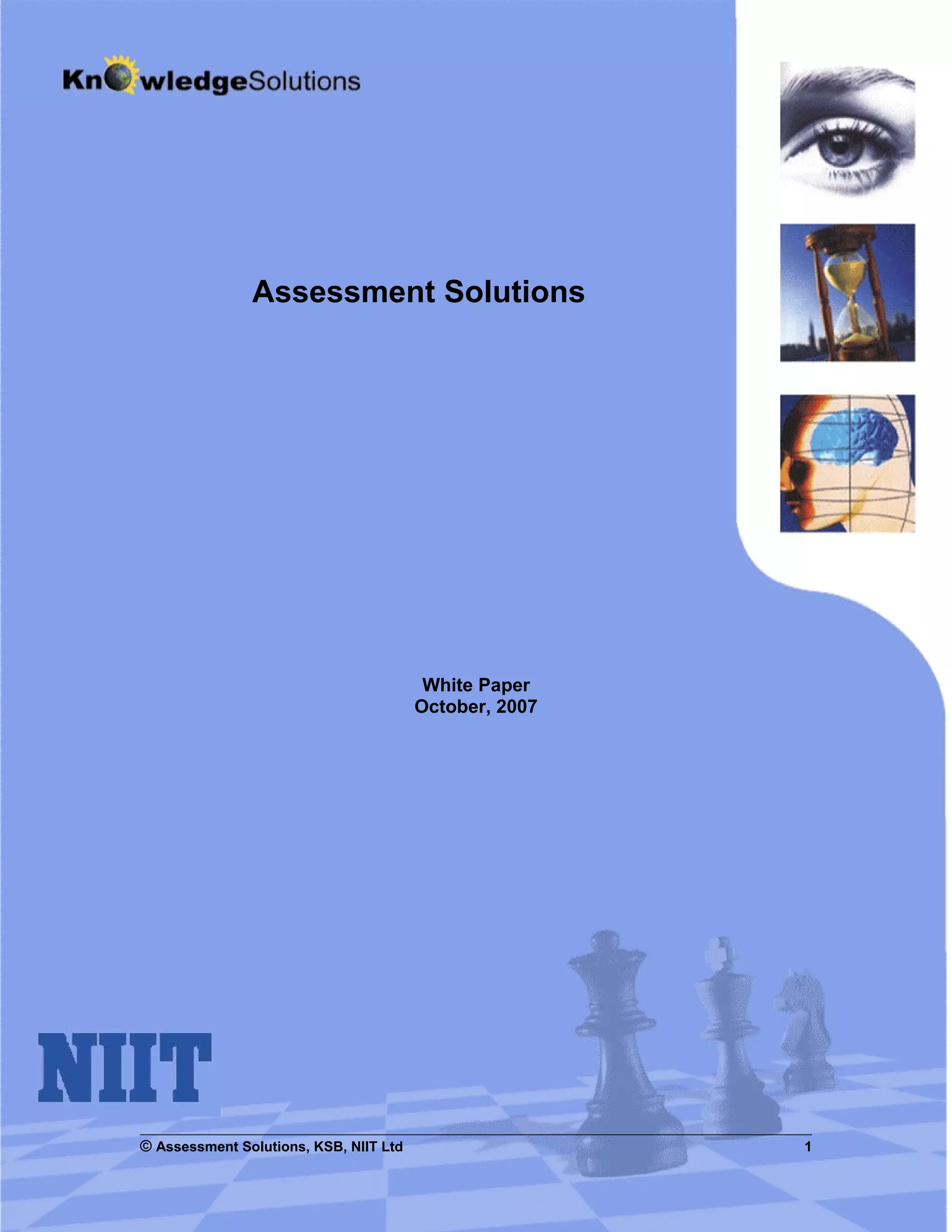 Niit assessment practice white paper oct 07 | DOC