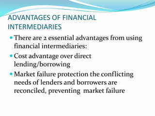 financial intermediaries and its types | PPTX