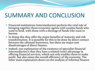 financial intermediaries and its types | PPTX