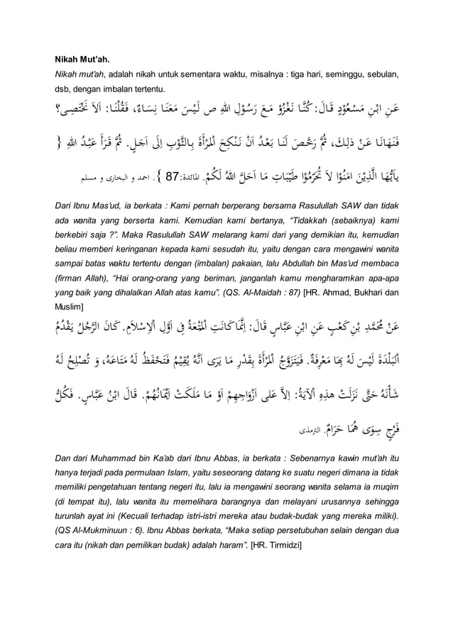 Nikah mutah | DOCX