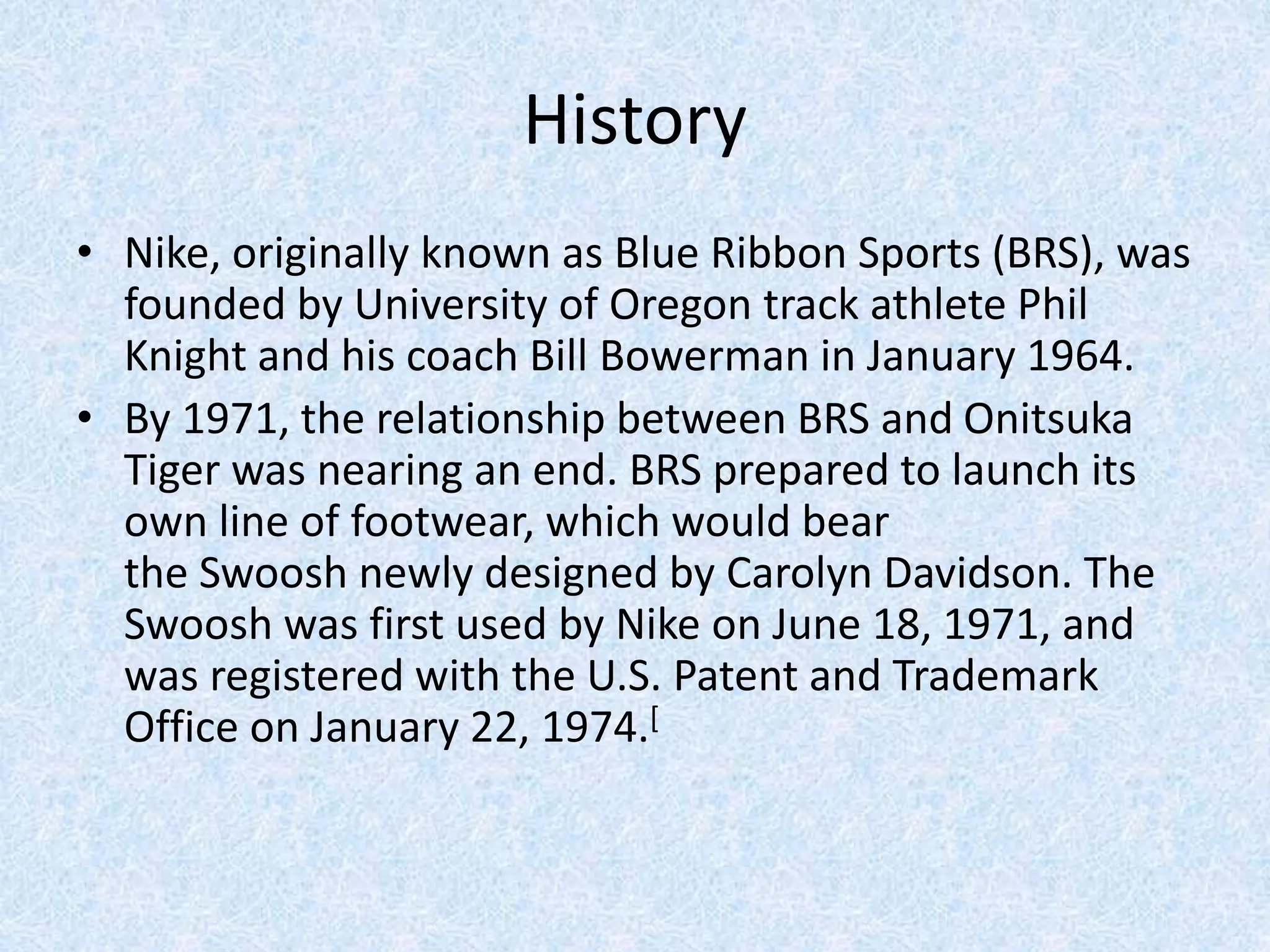 Nike product info and history | PPT
