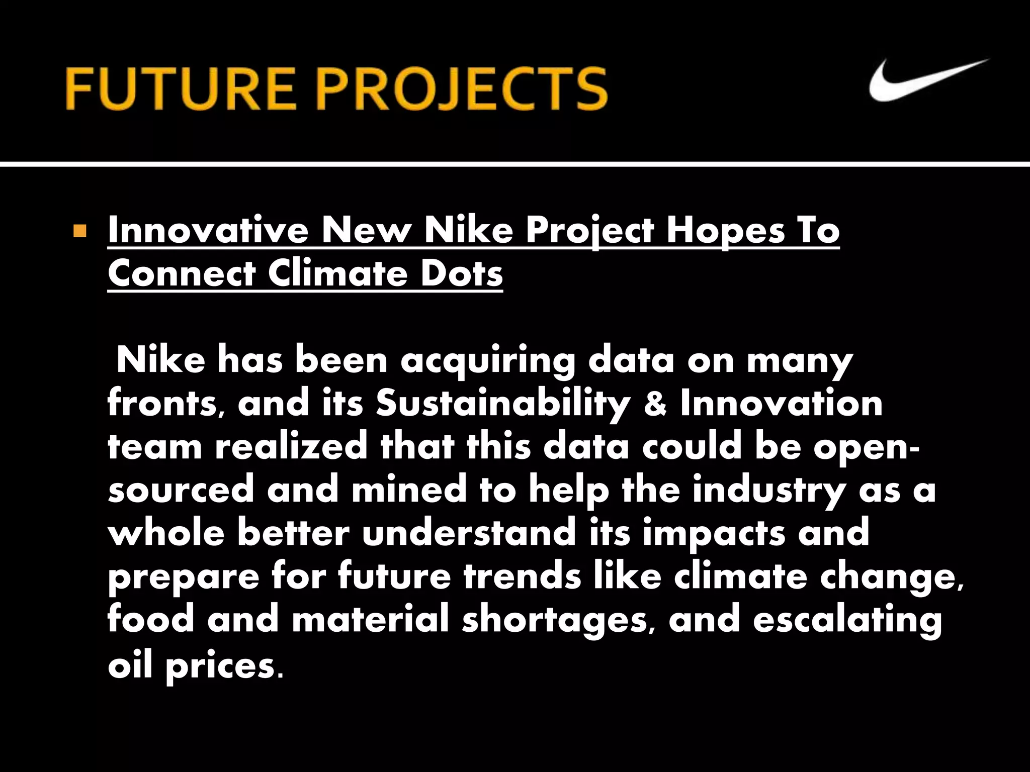 A presentation on Nike- It's products and future aspects | PPTX