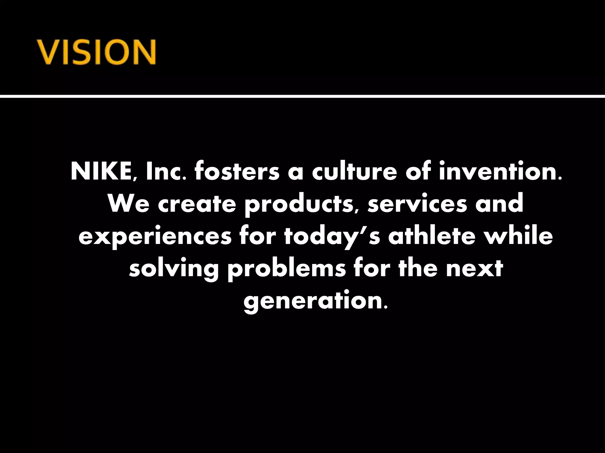 A presentation on Nike- It's products and future aspects | PPTX