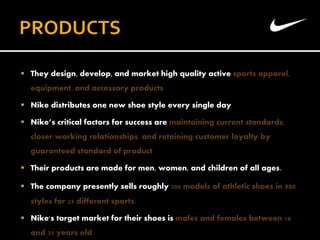 A presentation on Nike- It's products and future aspects | PPTX