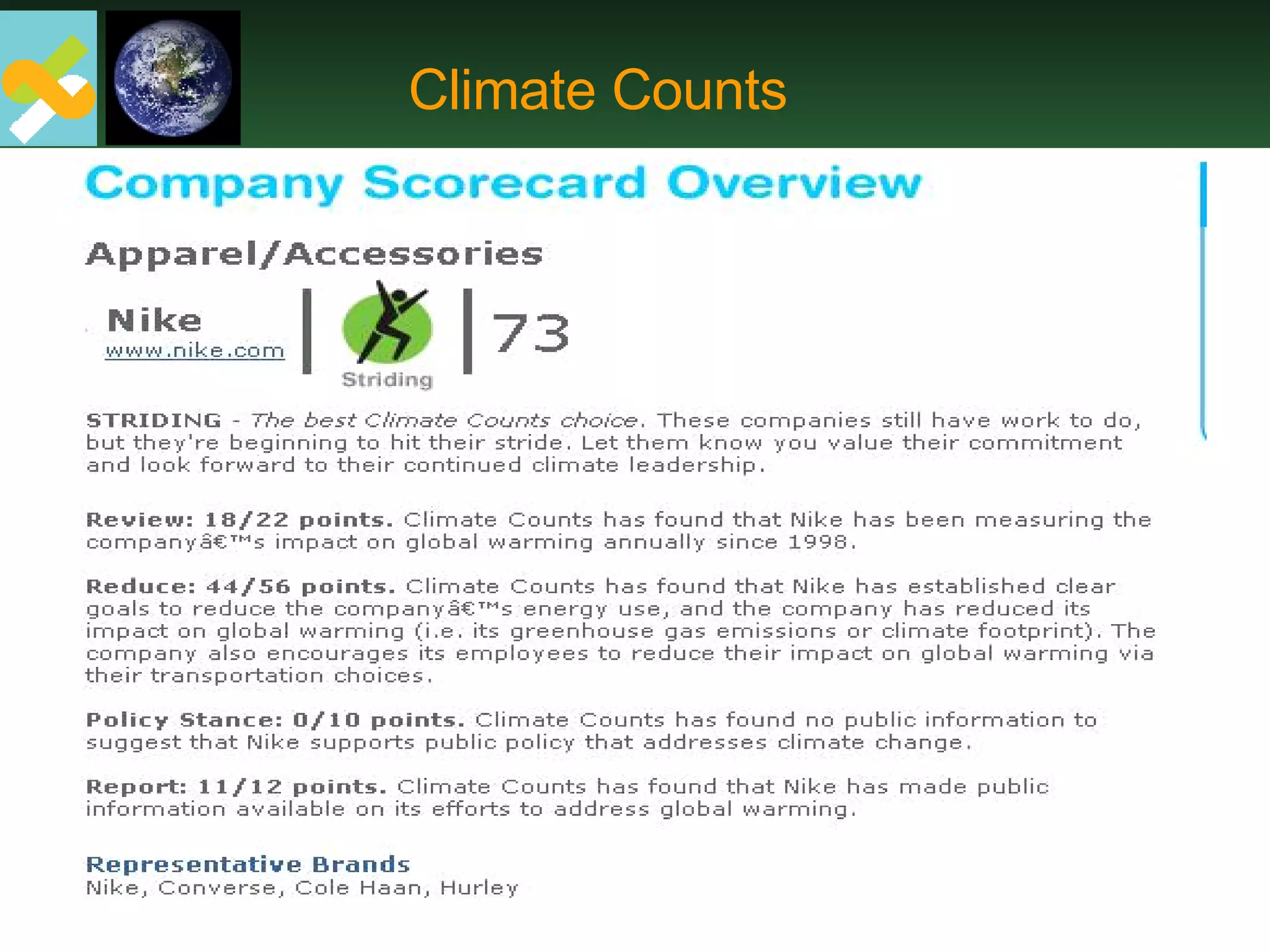 Nike Climate Story | PPT