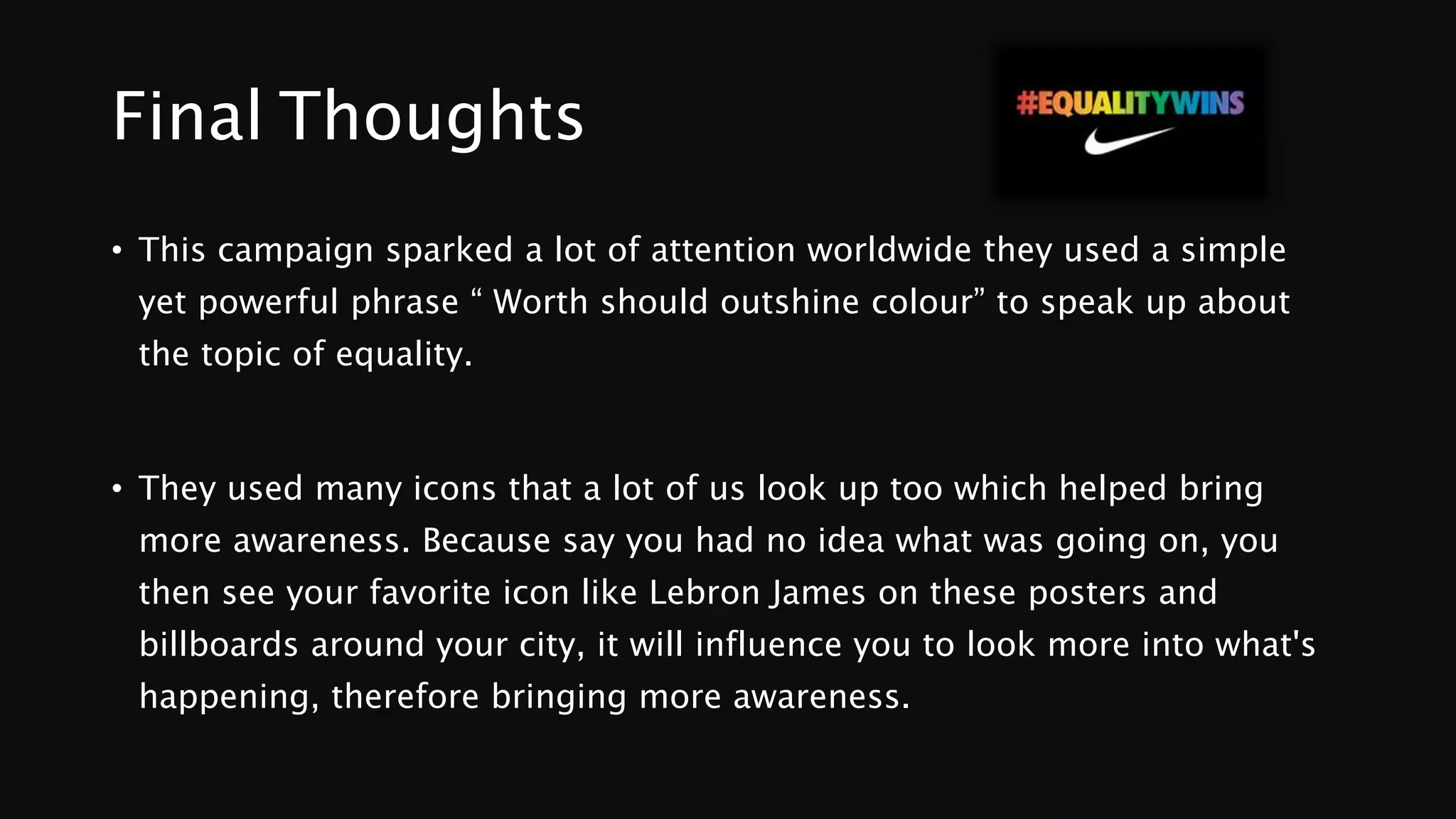 Nike Equality Campaign | PPTX