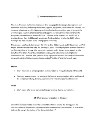 Nike case analysis | PDF