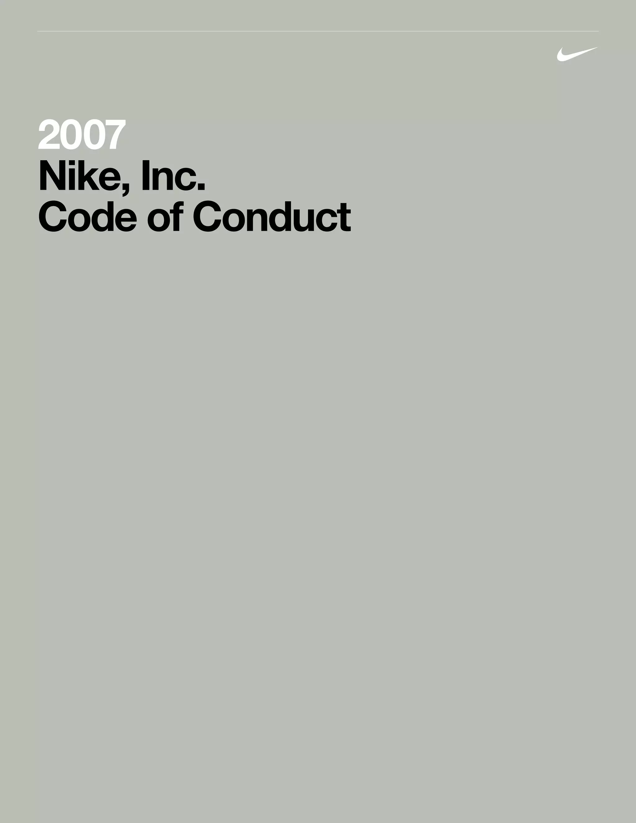 Nike Code Of Conduct | PDF
