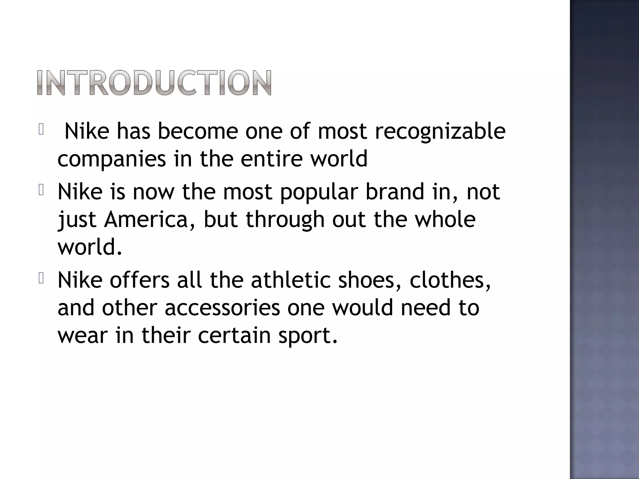 Nike competitive analysis | PPT