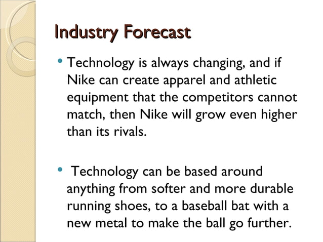 Nike industry analysis presentation | PPT