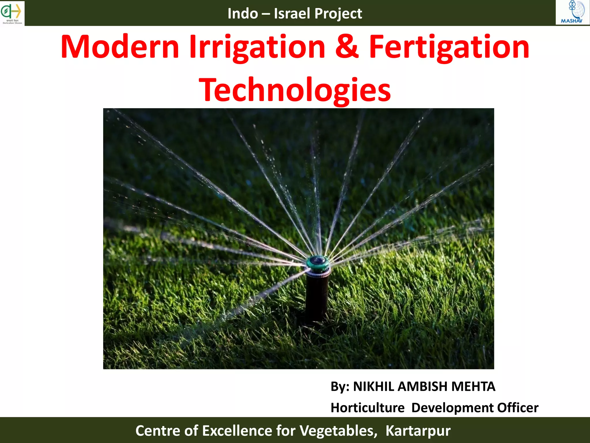 Modern Irrigation and Fertigation Technology | PDF