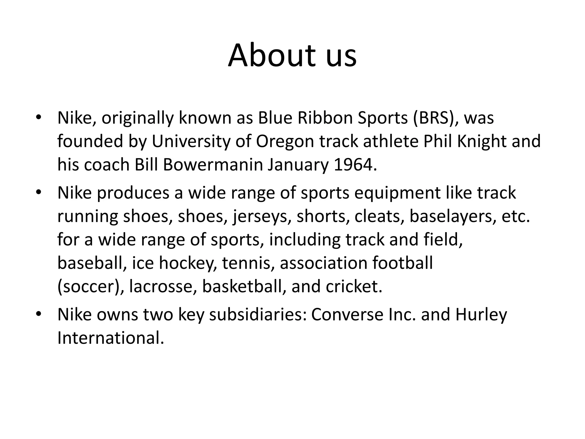 Nike power point presentation | PPT