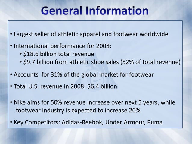 Nike Internal Analysis | PPTX