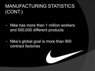 Nike Design, Manufacturing, and Sponsorship Project | PPTX