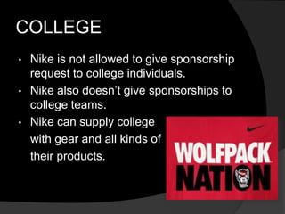 Nike Design, Manufacturing, and Sponsorship Project | PPTX