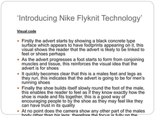 Nike running trainers adverts codal analysis | PPTX