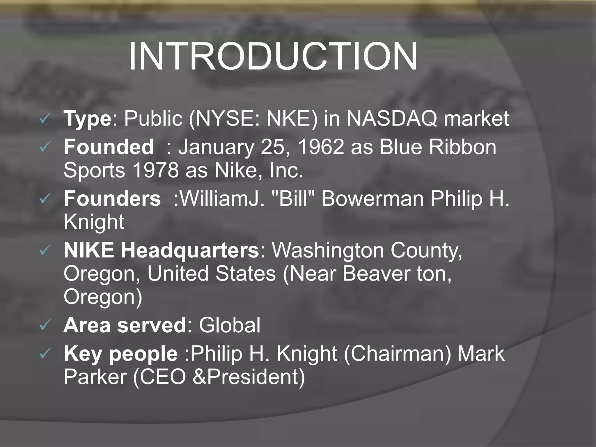 Nike financial analysis | PPTX