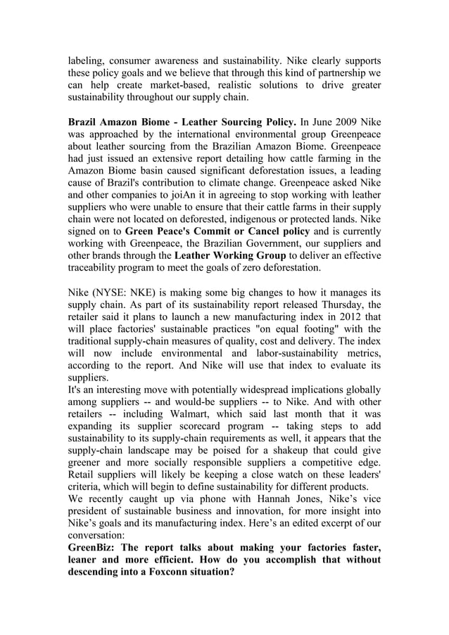 Nike supply chain | DOCX