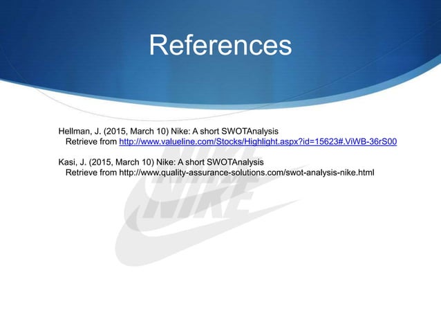Nike SWOT Analysis | PPTX