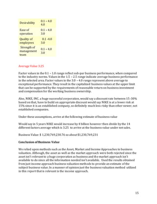 Nike valuation report | DOCX