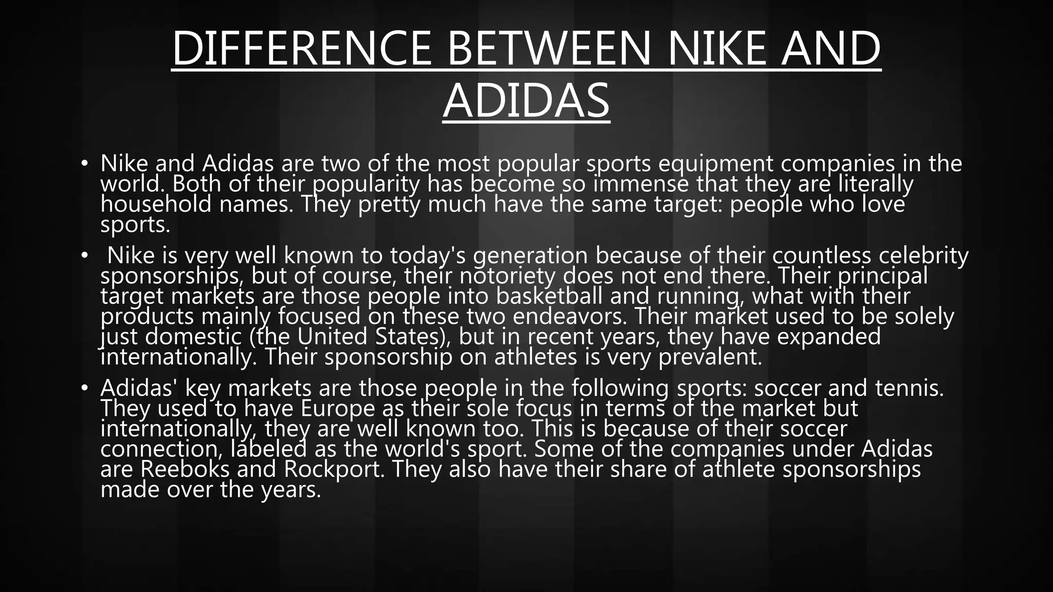 Nike vs adidas ppt By Shweta Gaikwad | PPTX