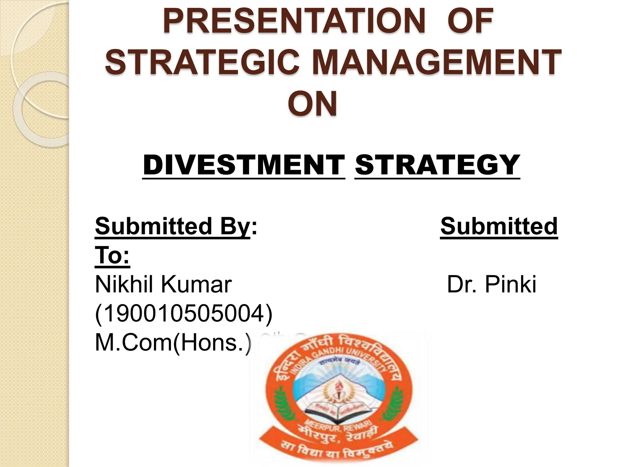Divestment Strategy | PPTX