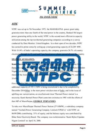 Nikhil kumar project report ON NTPC KANTI | DOCX