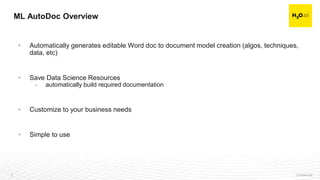 Automatic Model Documentation with H2O | PPTX | Computer Software and Applications | Computing