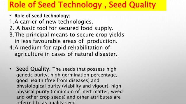 Seed production Technology | PPTX