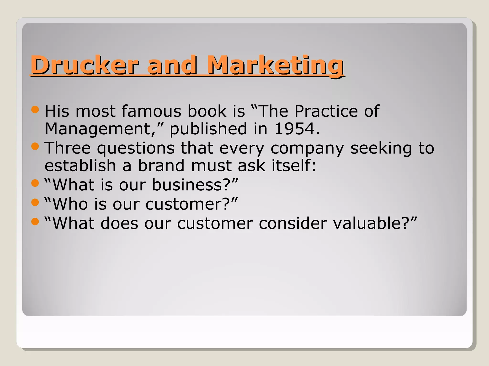 Peter F Drucker and His Contribution in Management | PPT
