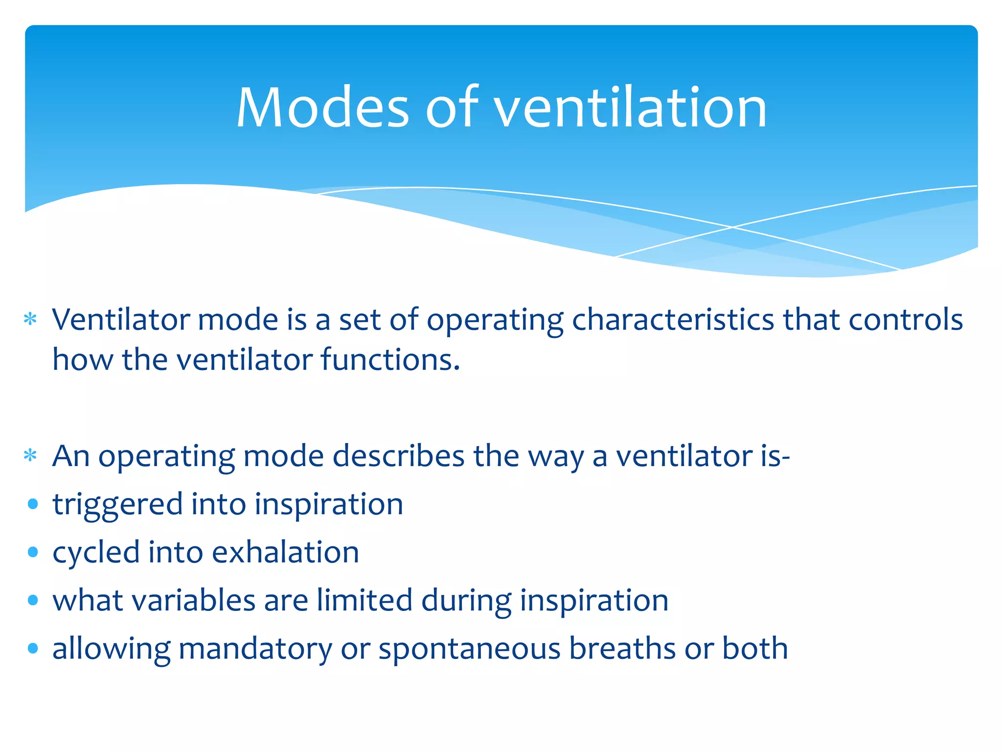 modes of ventilation | PPTX