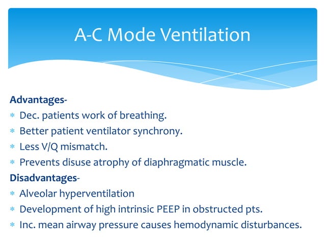 modes of ventilation | PPTX | Lung and Respiratory Health | Diseases ...