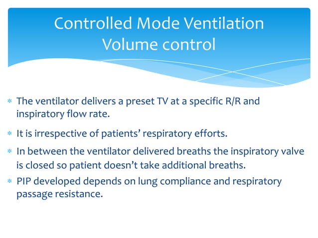 modes of ventilation | PPTX | Lung and Respiratory Health | Diseases ...
