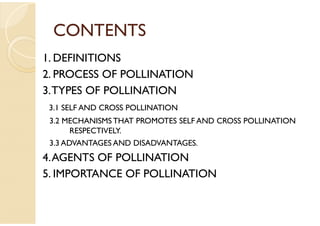 Topic for seminar on Pollination their diffrent type and methods | PPT