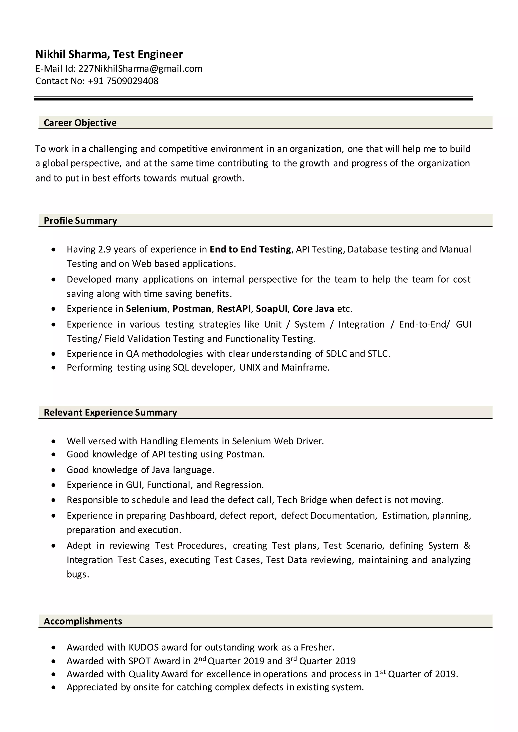 Nikhil Sharma Resume | DOCX