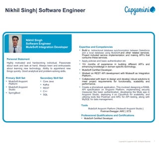 MuleSoft Integration Developer resume | PPT
