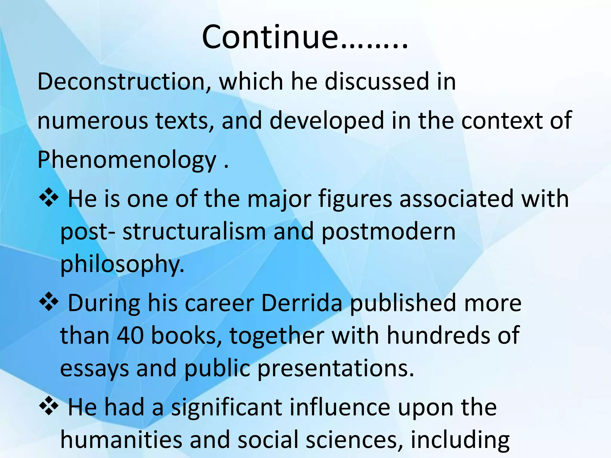 Derrida and Deconstruction | PPTX