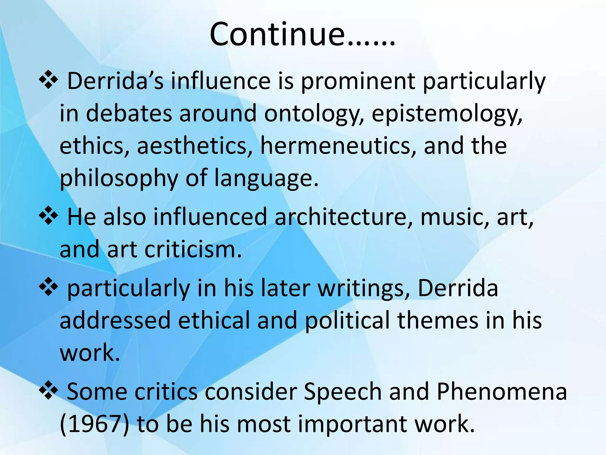 Derrida and Deconstruction | PPTX