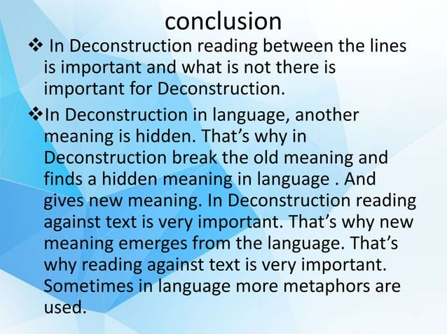 Derrida and Deconstruction | PPTX | Fine Art