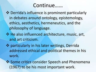 Derrida and Deconstruction | PPTX