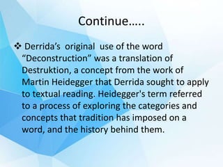 Derrida and Deconstruction | PPTX