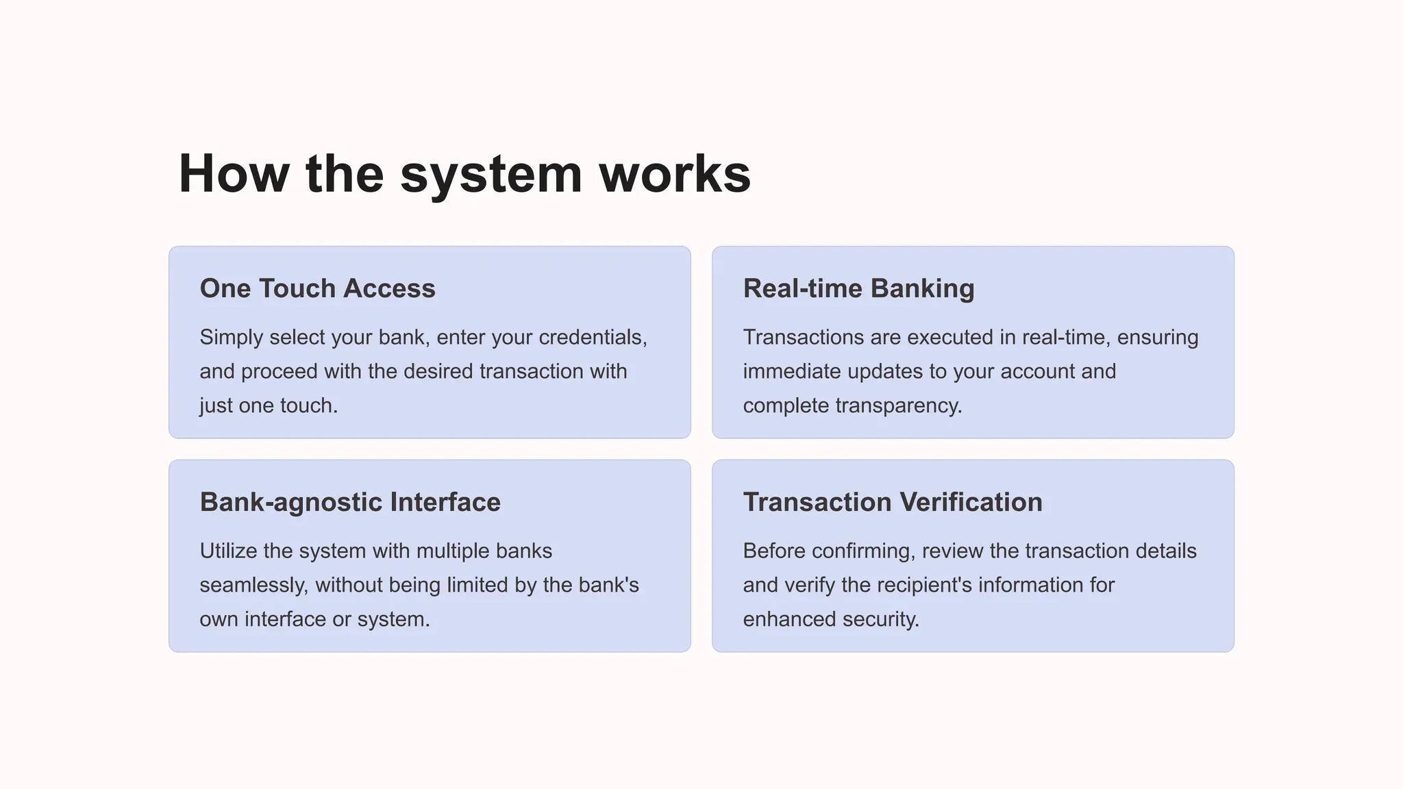 One touch multi banking transaction system | PPTX