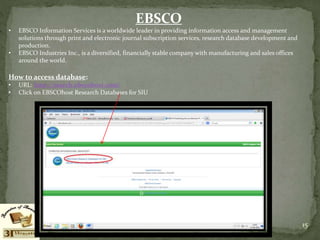 E resource Manual for SIMS | PPTX