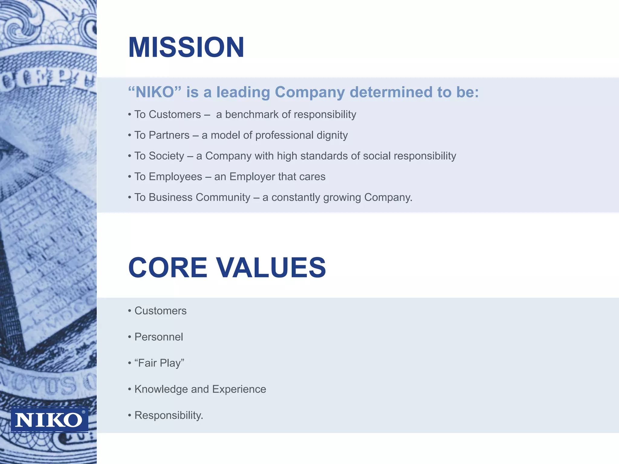 Niko company profile | PPT