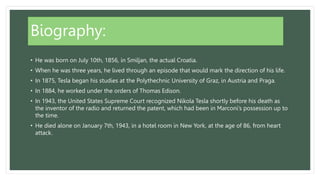 Nikola tesla.pptx | Physics | Science