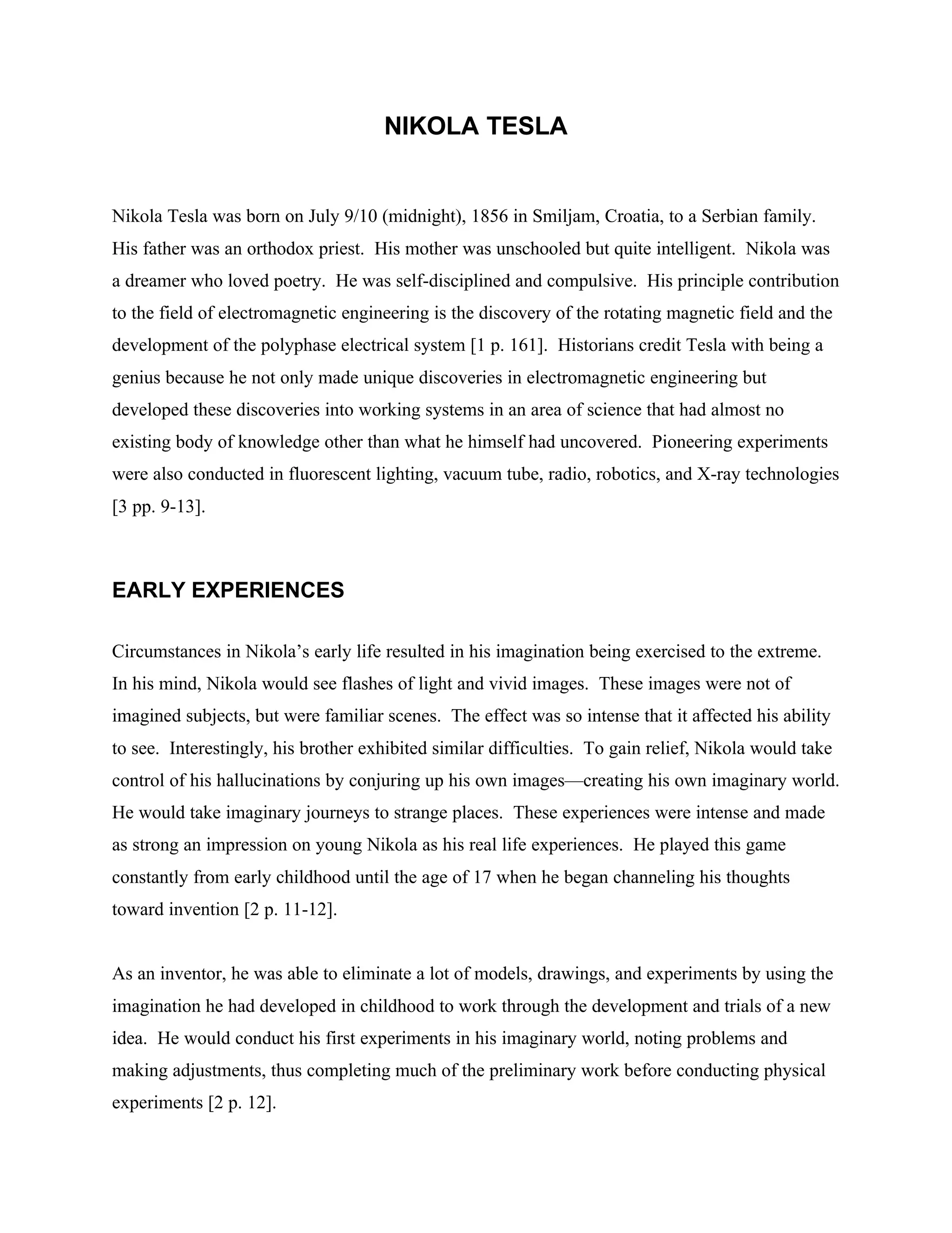 Nikola tesla master of imagination | PDF